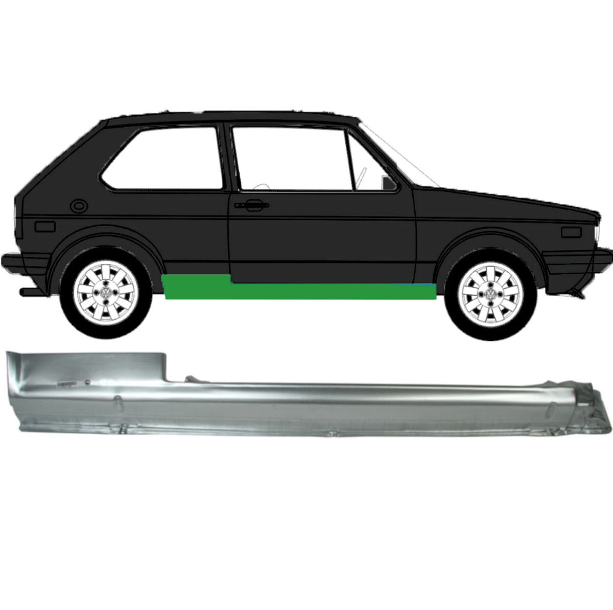 Schweller für Volkswagen Golf I 1974–1985 rechts, 150,00