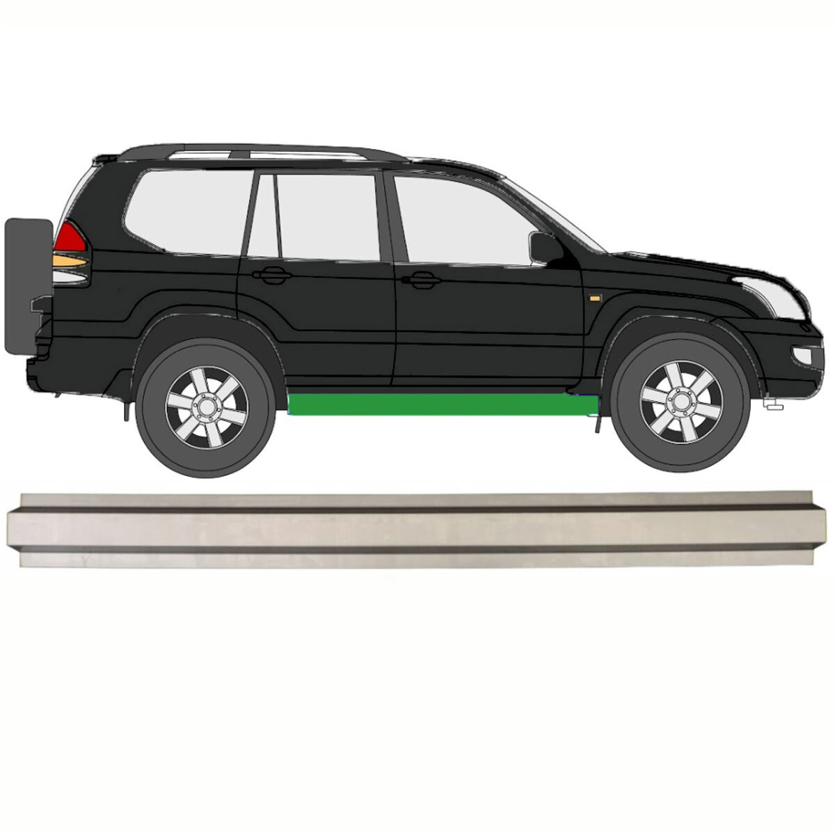 Schweller für Toyota Land Cruiser 2003–2010 rechts, 130,00