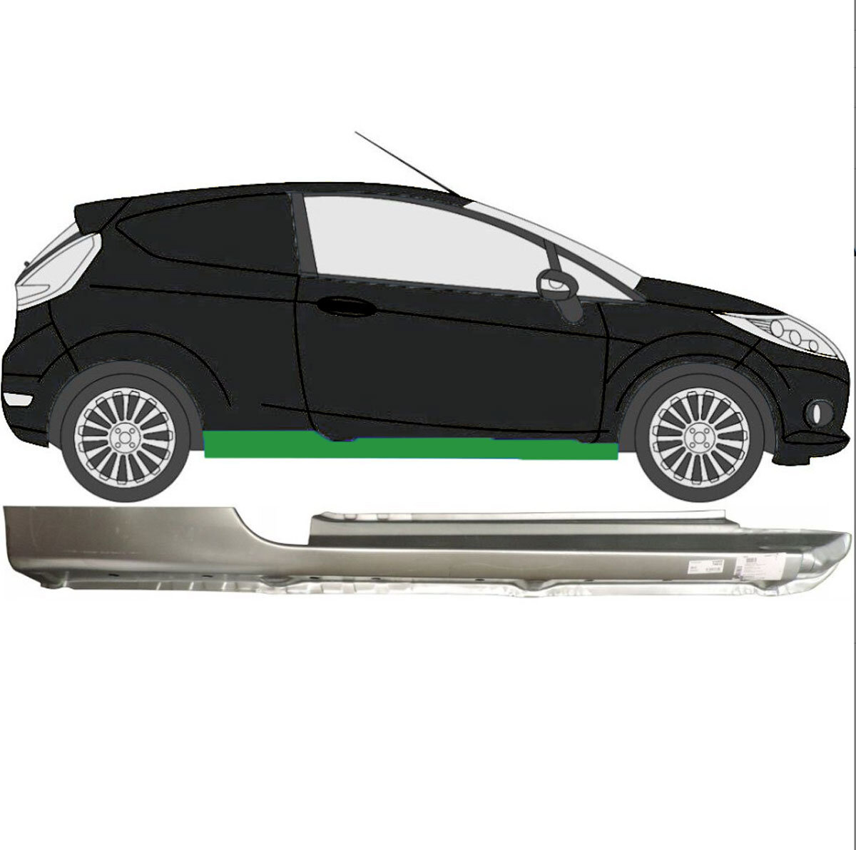 Schweller für Ford Fiesta 2008–2017 rechts, 180,00