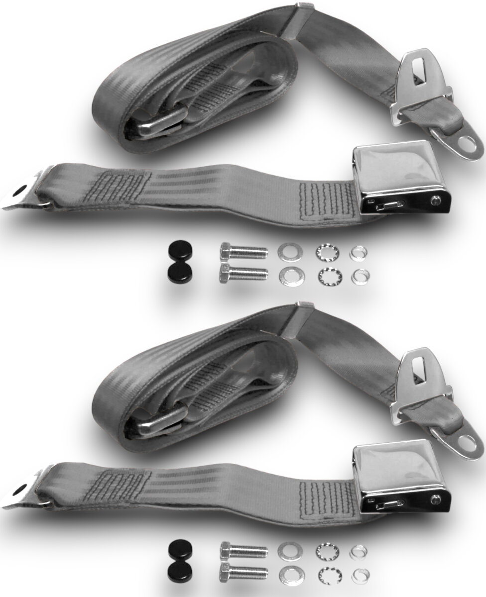 Sicherheitsgurt Gurt Zweipunkt Chrom grau für Mercedes W110 W111 W112 ...