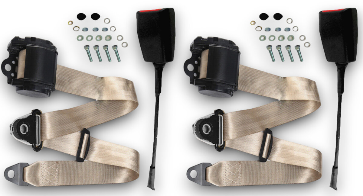 Sicherheitsgurt Gurt Dreipunkt 45 cm beige für Lancia Delta Set, 240,00