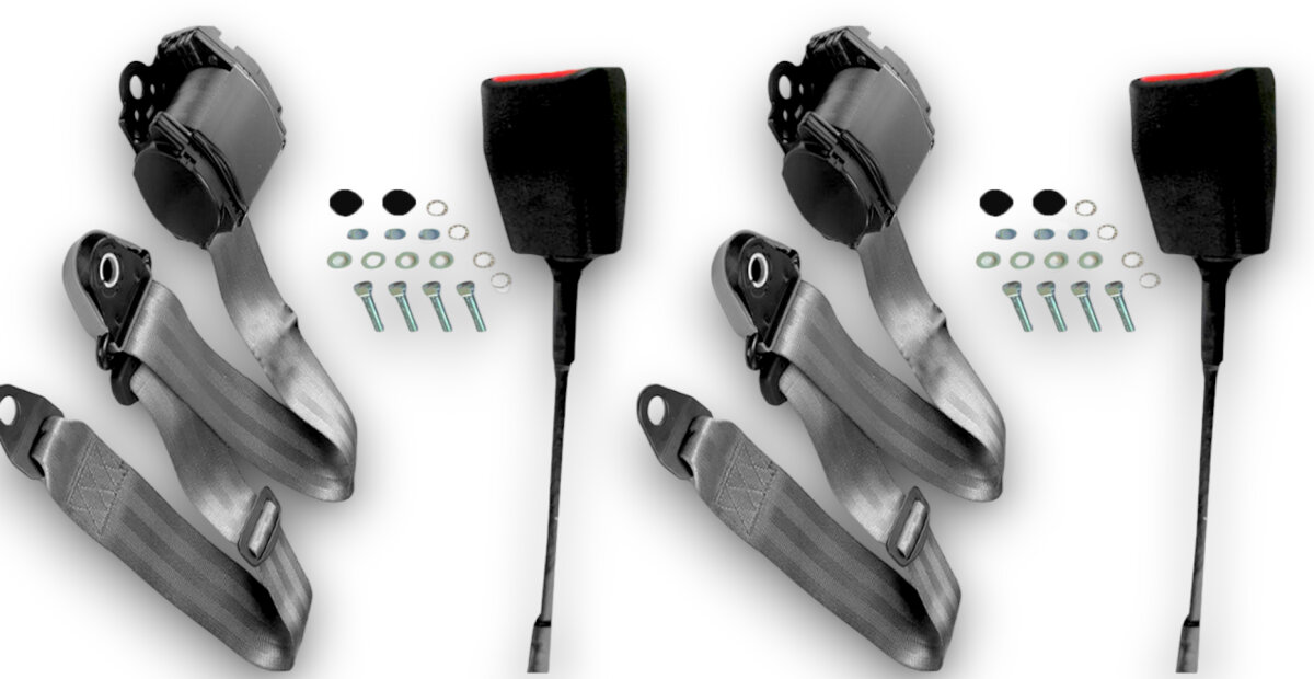 Sicherheitsgurt Gurt Dreipunkt 22 cm grau für MG MGA MGB TD Set, 240,00