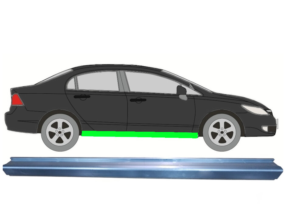 4 Tür Schweller Blech für Honda Civic Limousine 2005 - 2011 rechts, 249 ...