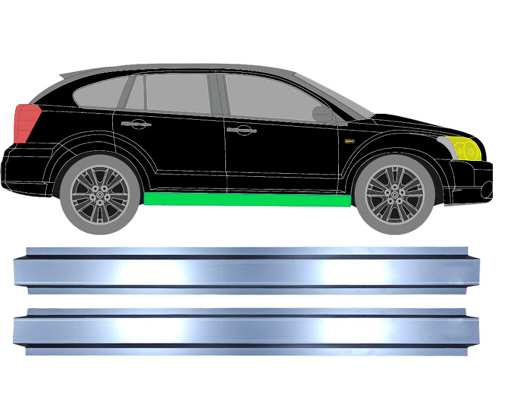Innen Schweller Blech Satz für Dodge Caliber 2006 - 2013 rechts & lin ...