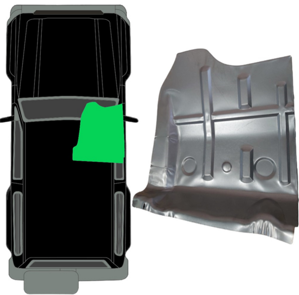 Vorne Boden Blech für Suzuki Samurai 1981 - 2004 rechts, 180,49