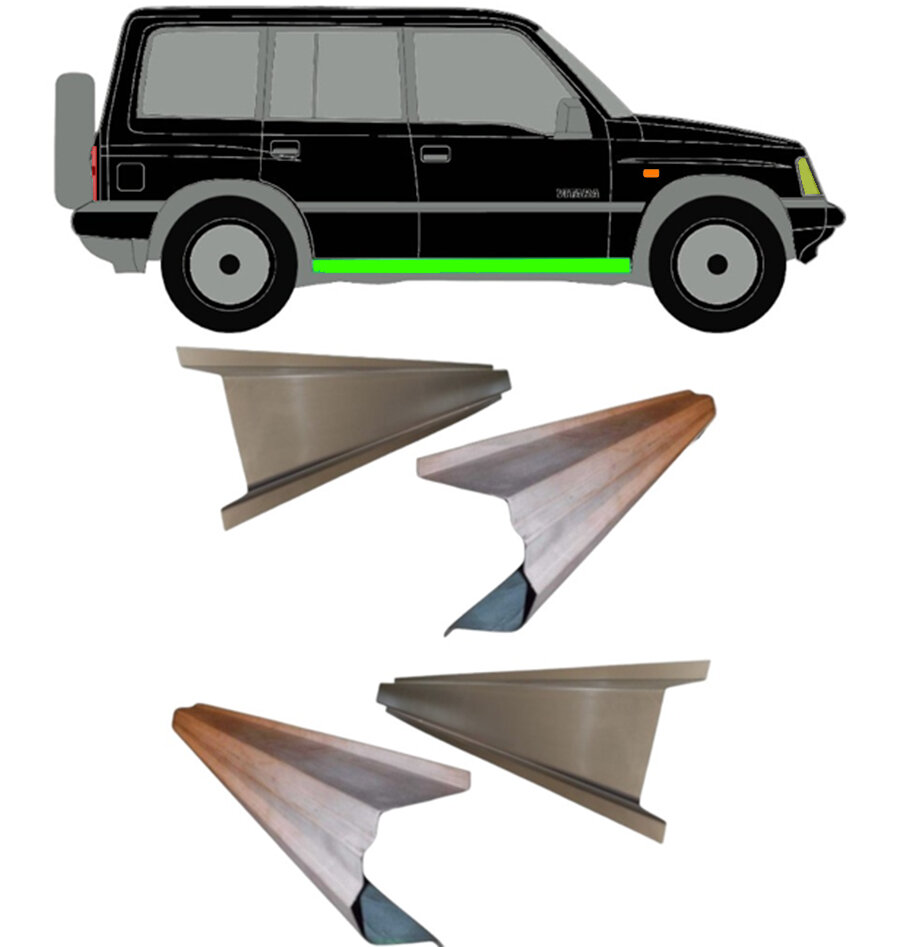 Schweller innen & außen Satz für Suzuki Vitara 5 Türer 88 - 98 symmet ...