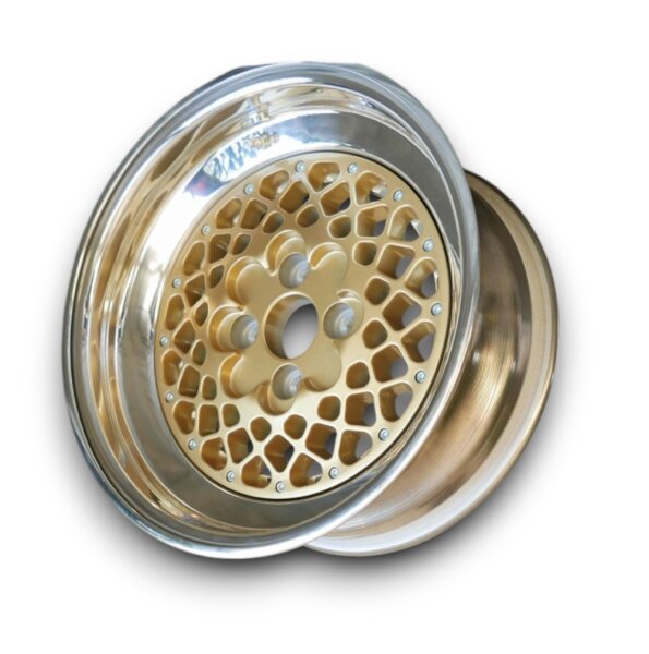 E30 Style Leichtmetallfelgen Felgen Gold für Ford Capri MK1 7x15 ET 1 ...